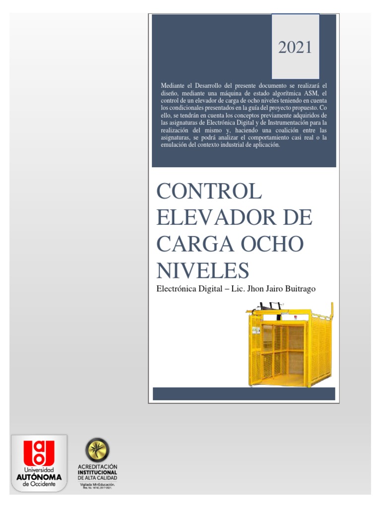 Control Elevador de Carga Ocho Niveles Digital ASM | PDF | Electrónica | Decimal codificado en ...