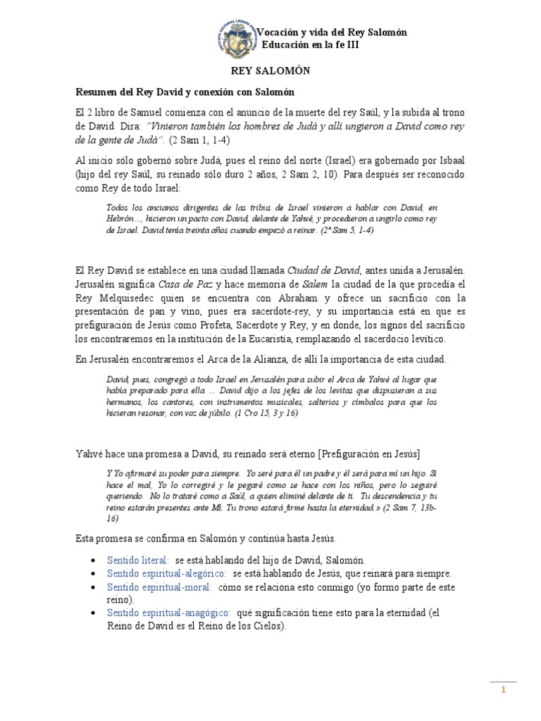 Rey Salomón | PDF | Solomons | David