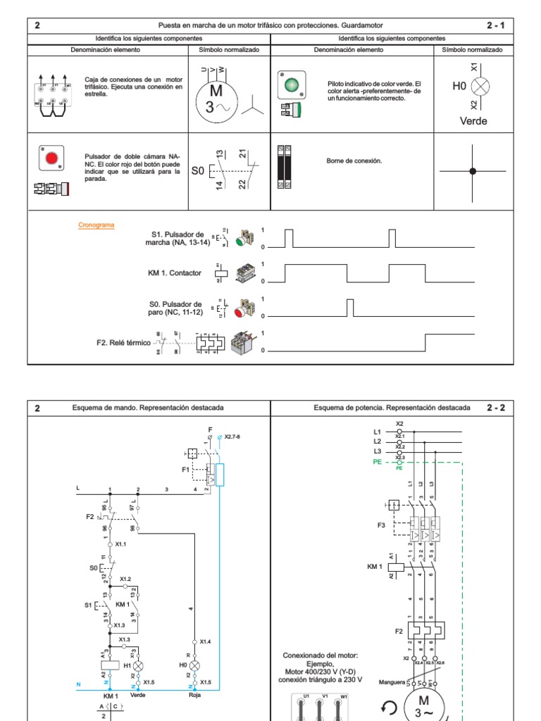 Motor Trifasico Marcha Paro | PDF | Relé | Energia electrica