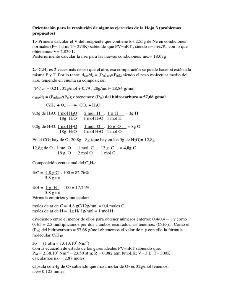 Orientacion Resolucion Hoja 3 Prob Prop | PDF | Moléculas | Polaridad química