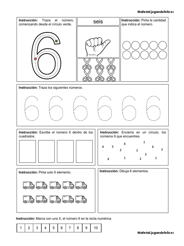 Guía de Apoyo - Números Del 6 Al 10 | PDF