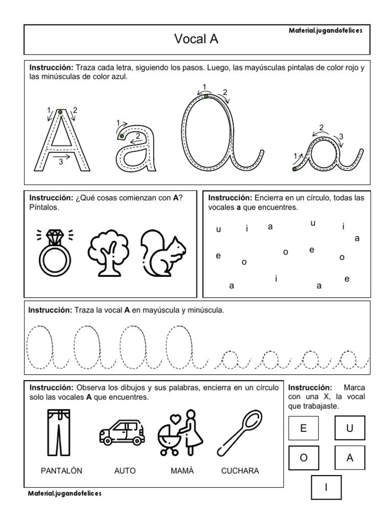 Actividades de Vocales para Preescolar | PDF