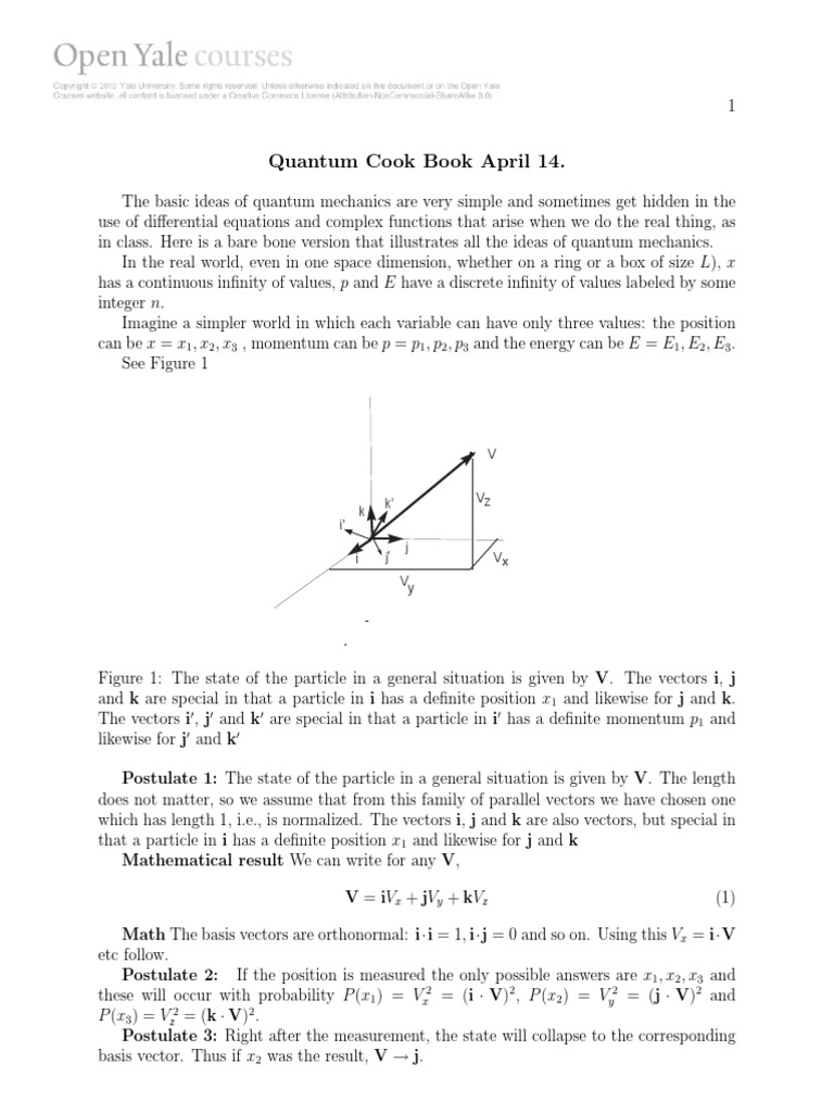Notes Quantum Cookbook Pdf Eigenvalues And Eigenvectors Quantum 8881
