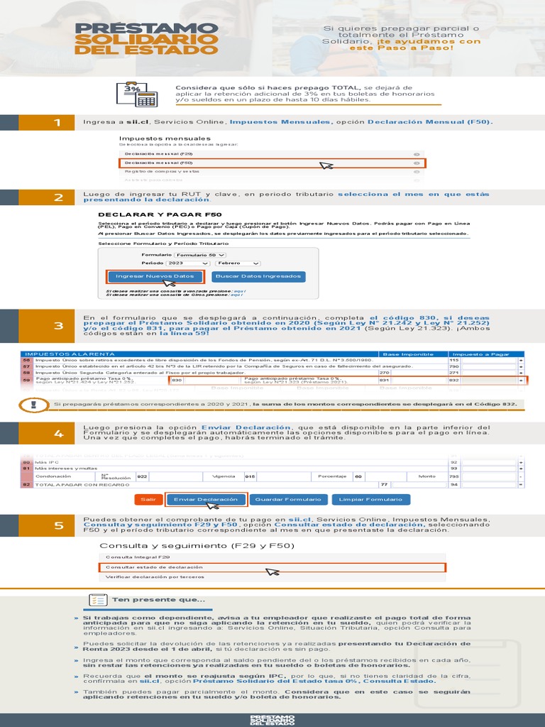 paso_a_paso_f50 | PDF | Impuestos | Economias