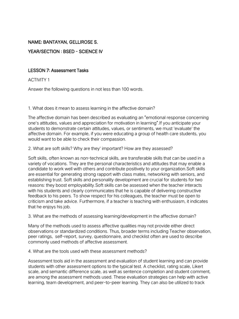 Assessing Student Learning in the Affective Domain: Tools and Methods for Evaluating Emotional ...