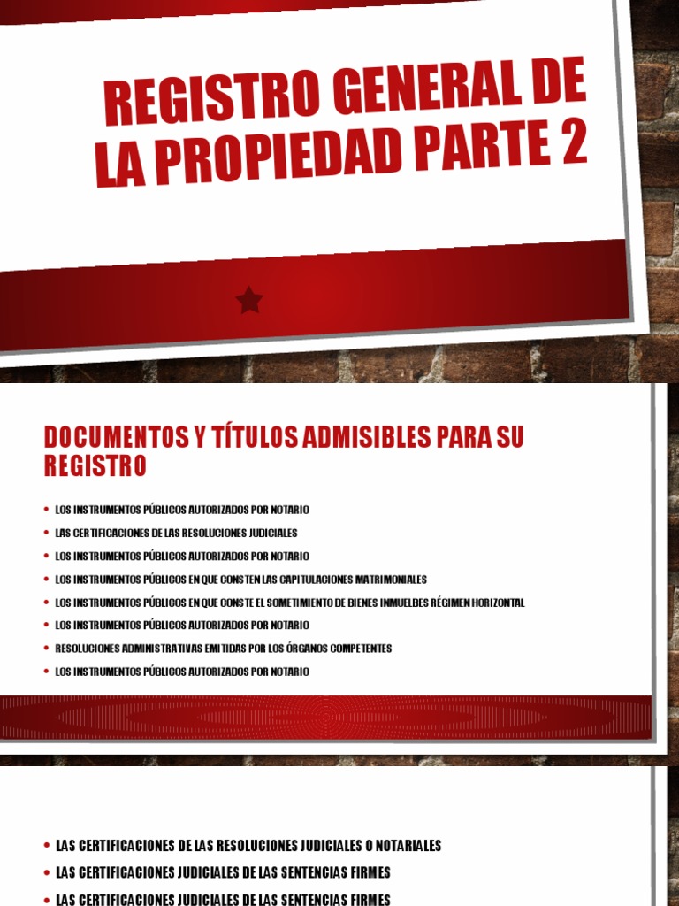 Registro General de La Propiedad Parte 2 | PDF | Propiedad | Derecho ...