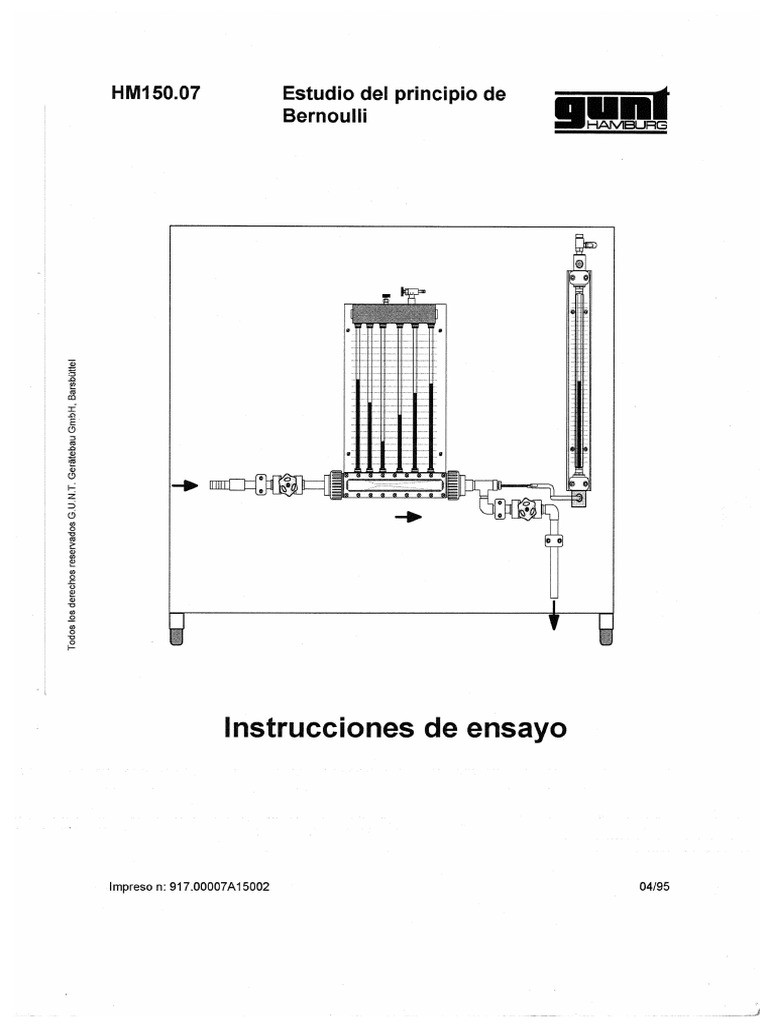 Manual HM150.07-Ensayo Bernoulli | PDF
