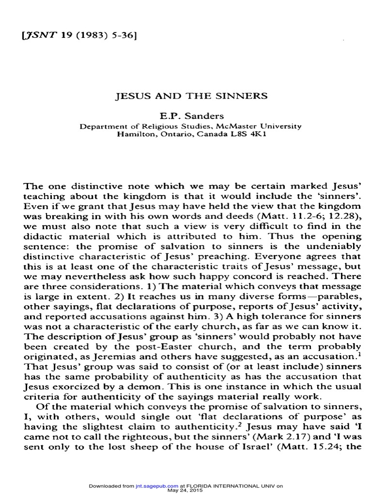 Jesus and The Sinners | PDF