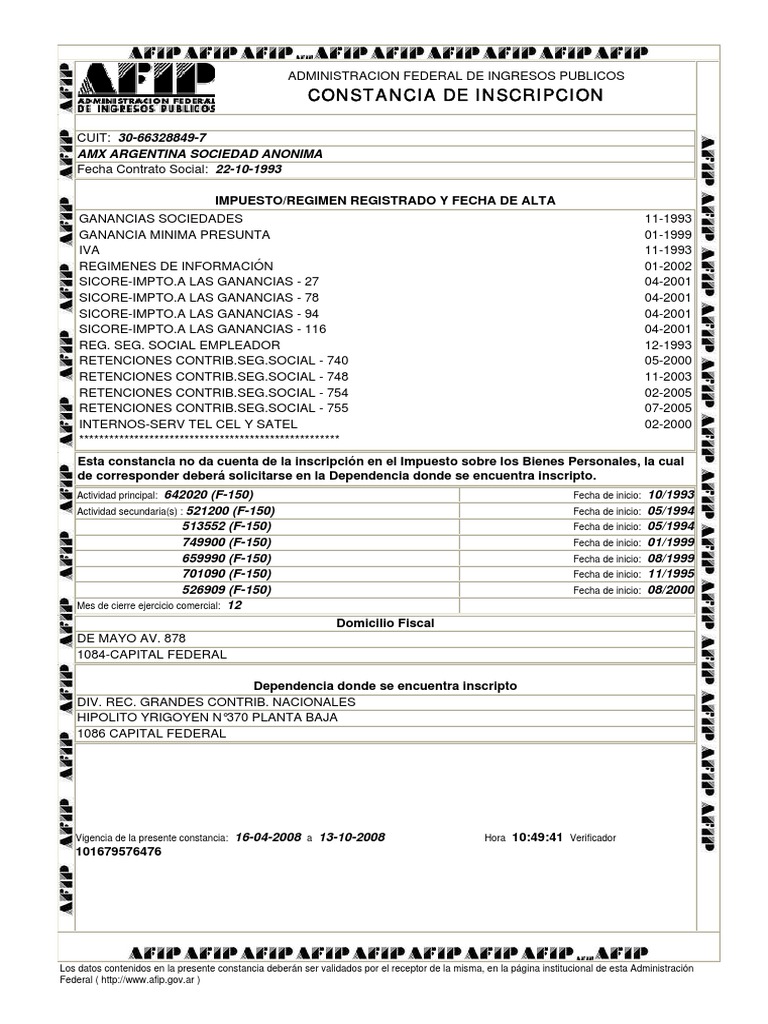 Afip Amx | PDF | Gobierno | Economias