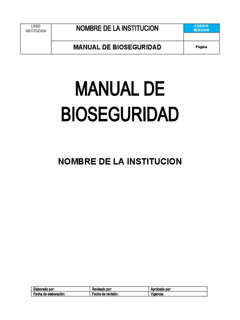 Manual de Bioseguridad | PDF | Laboratorios | Cuidado de la salud