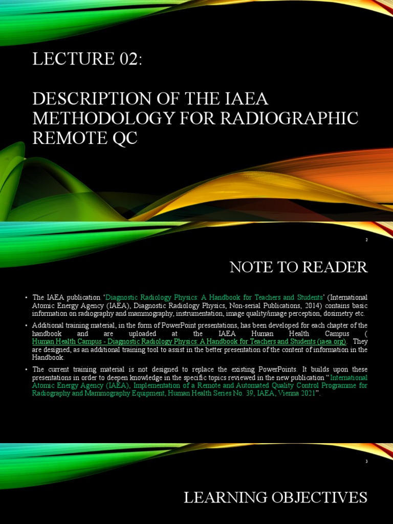 Lecture 02 - Description of The IAEA Remote QC Methodology FINAL | PDF | Signal To Noise Ratio ...