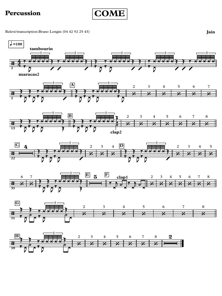 COME Percus - Percussion | PDF