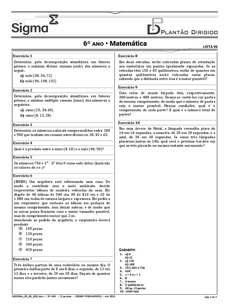 16M2Mat PD 06 2021 | PDF