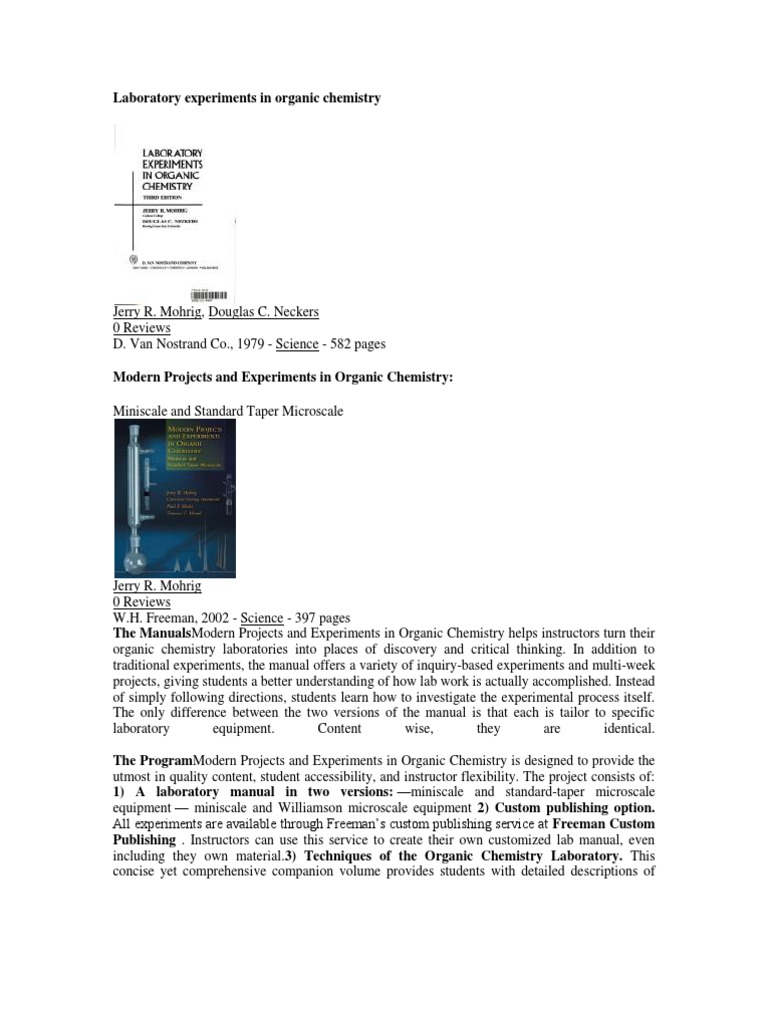 Organic Chemistry Lab Guide | PDF | Organic Chemistry | Chemistry