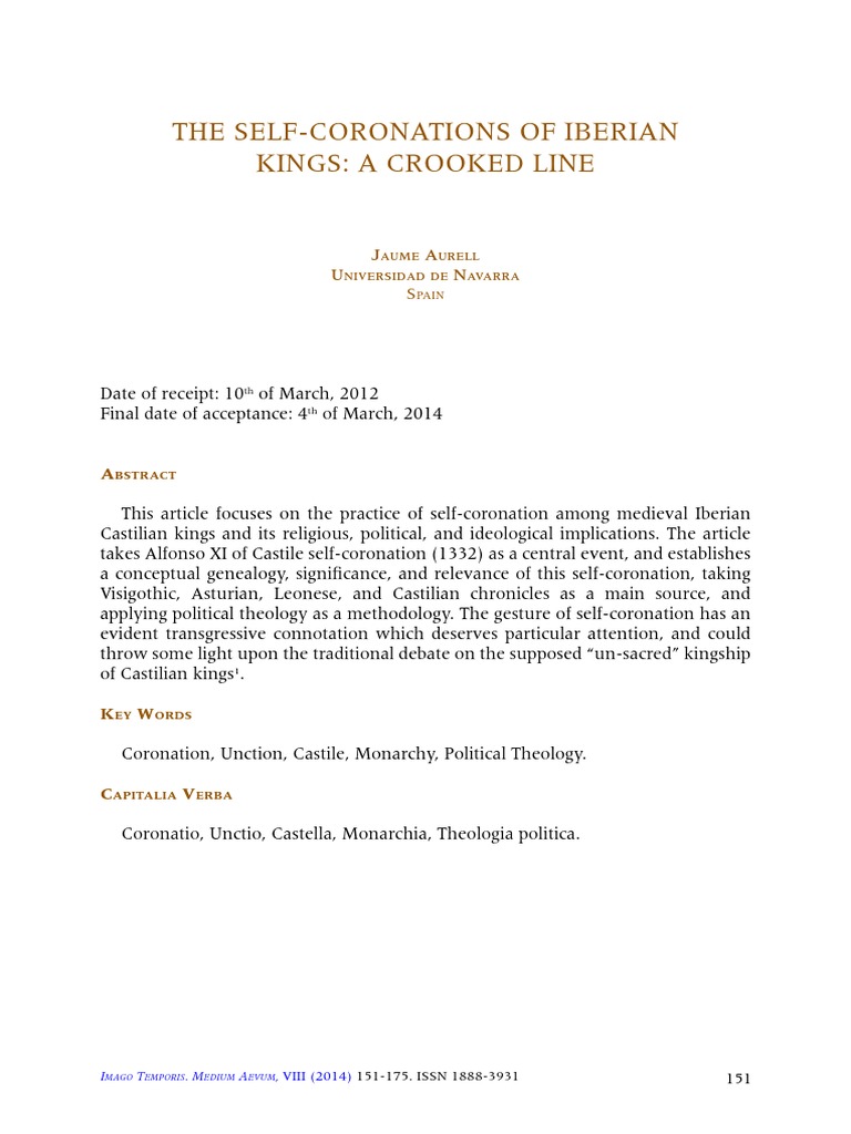 Self-Coronation of Iberian Kings | PDF | Anointing | Coronation