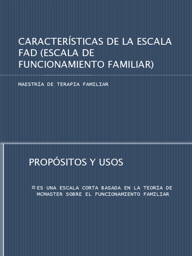 Características de la Escala FAD Familiar | PDF | Relaciones personales ...