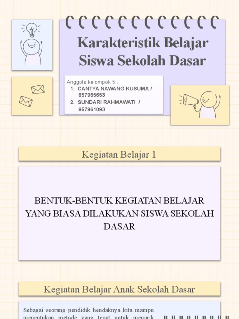 Kelompok 5 Perspektif Pendidikan - Karakteristik Belajar Siswa Sekolah Dasar | PDF