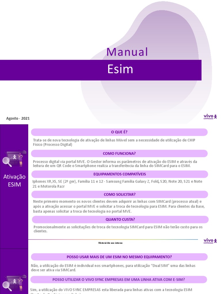 Manual ESIM: Guia passo a passo da nova tecnologia sem chip | PDF | iPhone | Smartphone