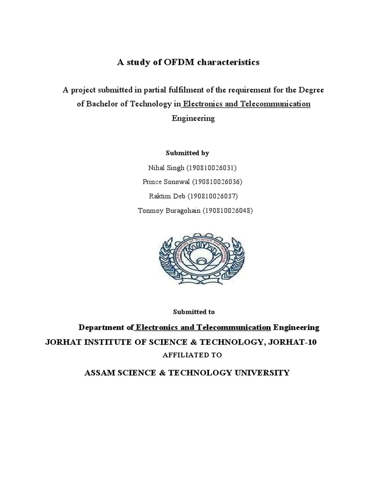 A Study of Ofdm Final Year Project | PDF | Arduino | Mobile App
