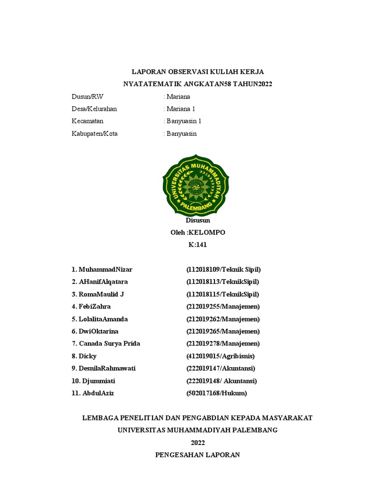 Laporan KKN Tematik 2022 | PDF | Sains & Matematika