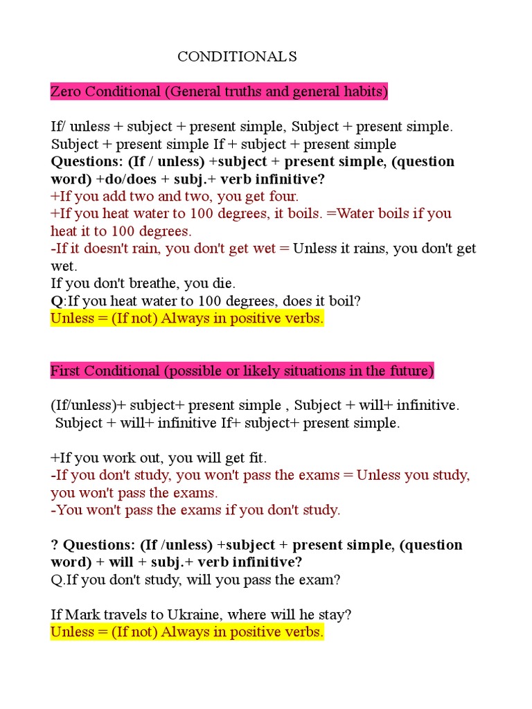 Conditionals Download Free Pdf Verb Linguistics