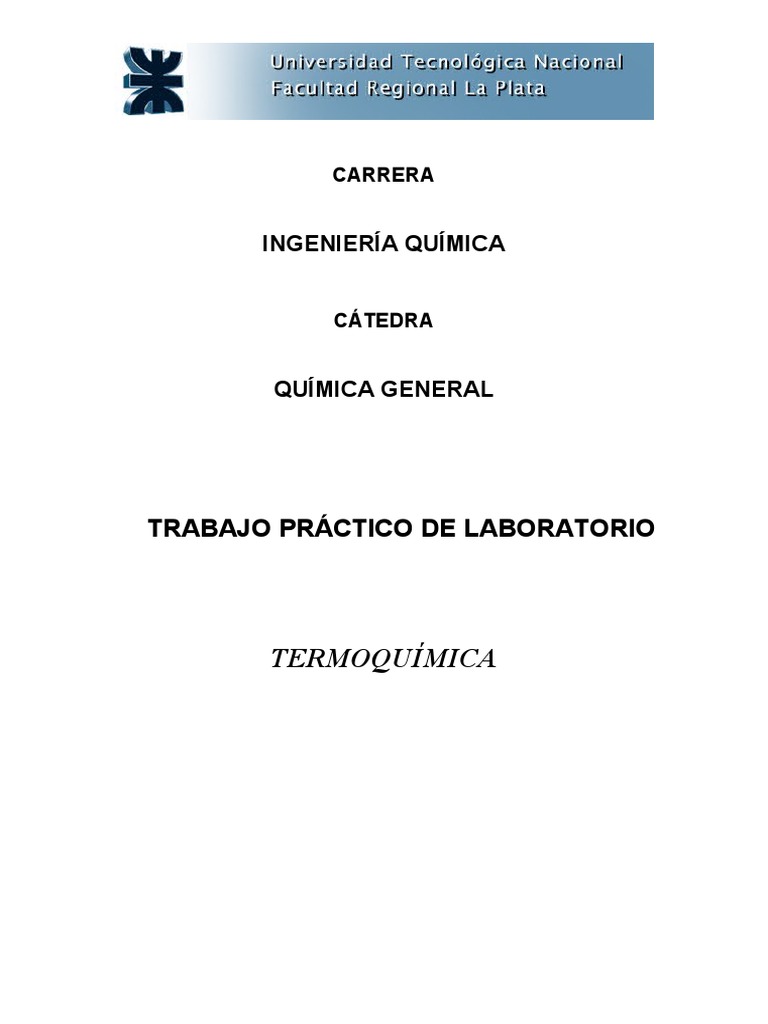 Trabajo Práctico #07, Termoquímica | PDF | Calor | Caloría