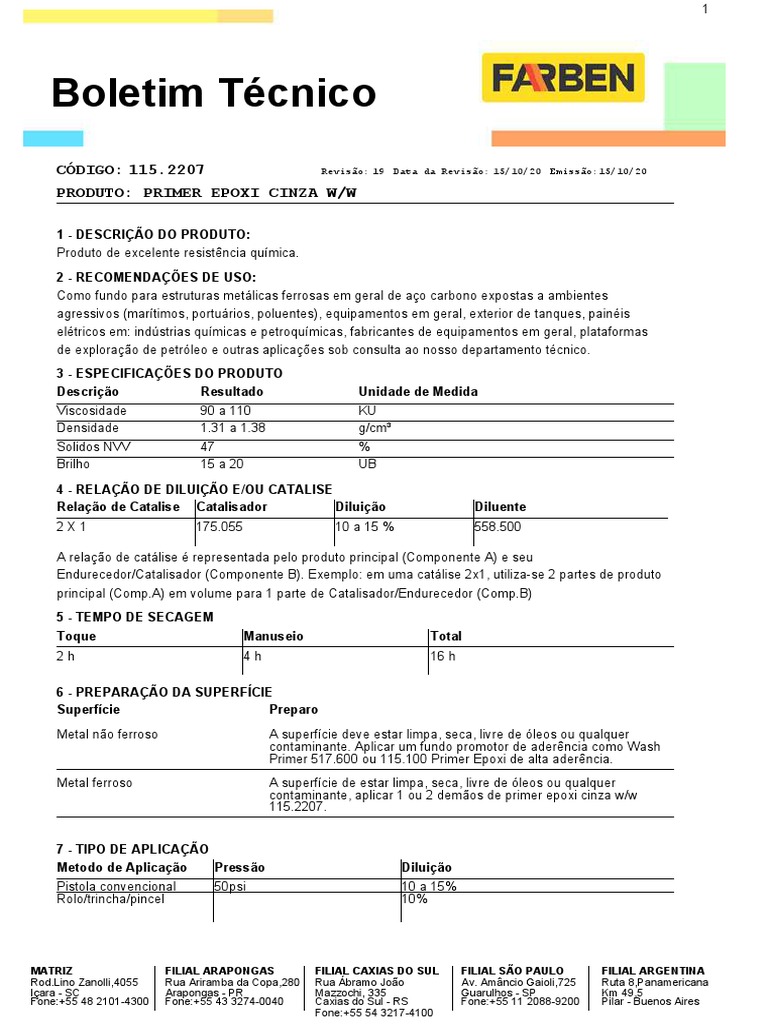 FISPQ Thinner Epoxi 115.2207 | Download grátis PDF | Epóxi | Catálise