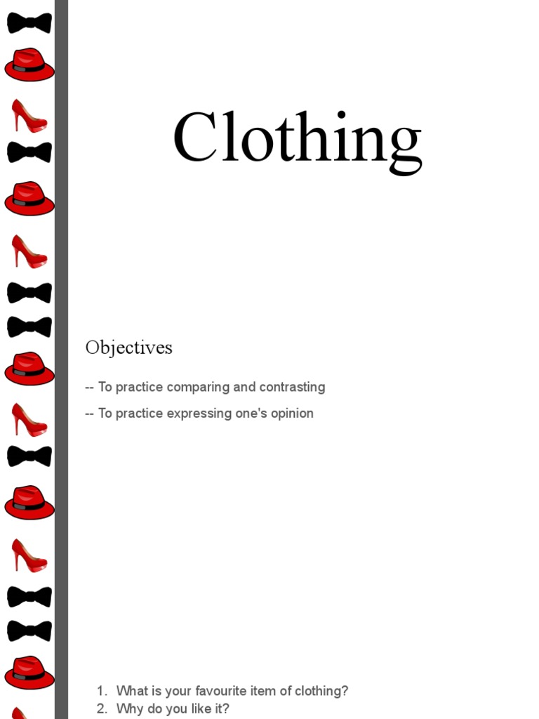 Clothing Conversation Topics Dialogs Oneonone Activities Pi 133725 ...