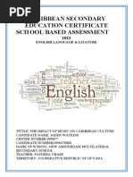 Csec English Sba Reflection 1 Notes and Samples | PDF