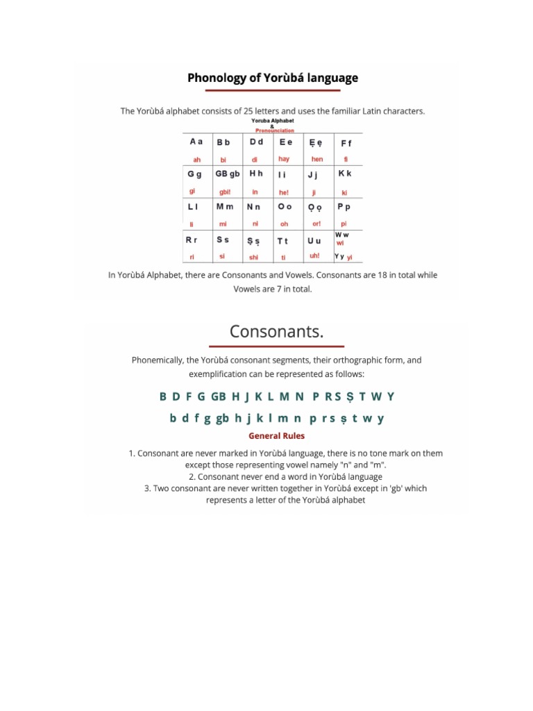 Yoruba Grammar | PDF