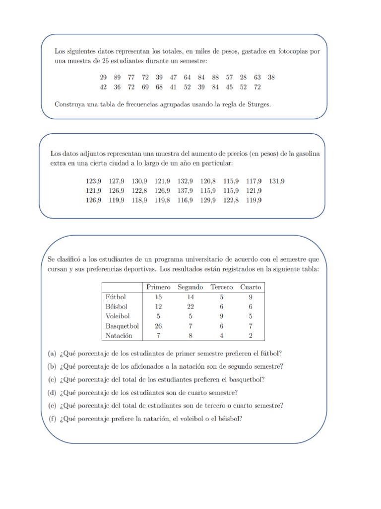 Ejercicios Frecuencias | PDF
