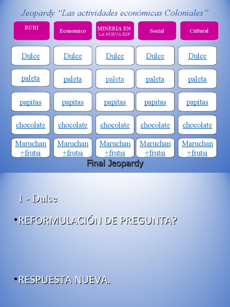 Jeopardy Tablero de Juego | PDF