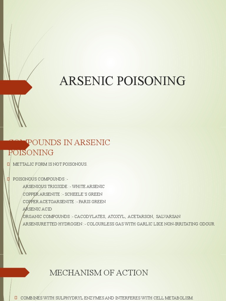 Arsenic Poisoning | PDF | Arsenic | Vomiting