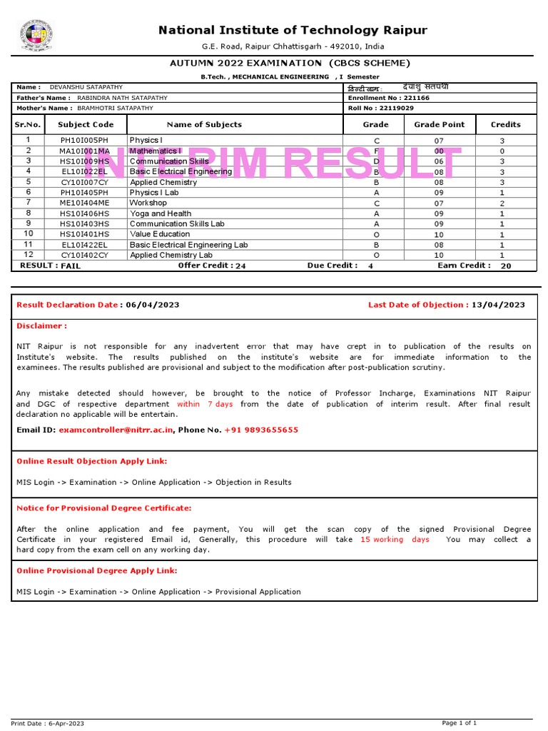 Common Report For Cbcs | PDF | Course Credit