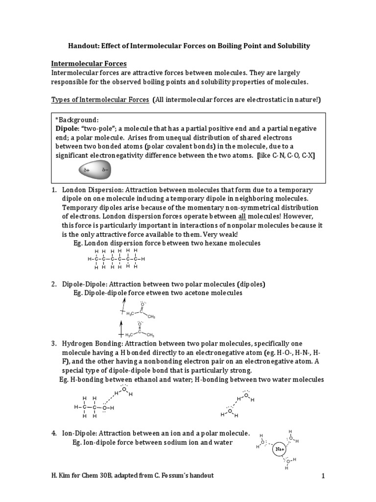 Intermolecular Forces | PDF | Chemical Polarity | Intermolecular Force