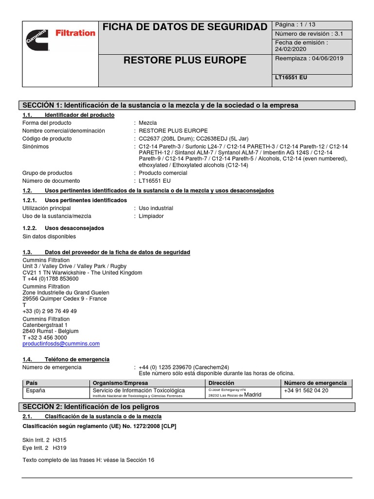 CC-2638 - Chem. Pkg. Cleaner | PDF | Residuos | Agua CC-2638 - Chem. Pkg. Cleaner | PDF | Residuos | Agua