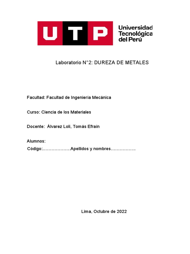 S09.s1.-GUIA-PARA DESARROLLAR - EL LABORATORIO - DE - DUREZA - Laboratorio #2 - Ciencia de Los ...