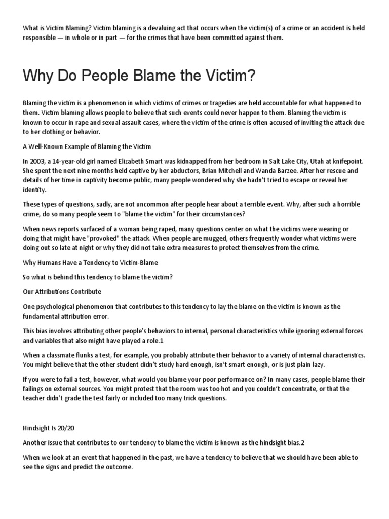 What Is Victim Blaming | PDF | Rape | Obscenity