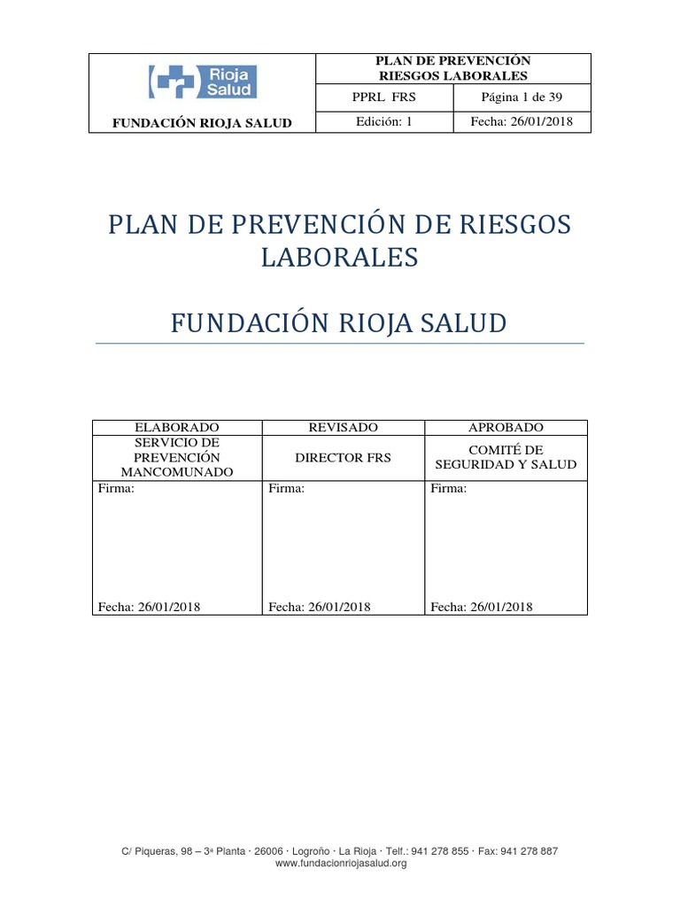 Plan Prevencion FRS 2018 | PDF