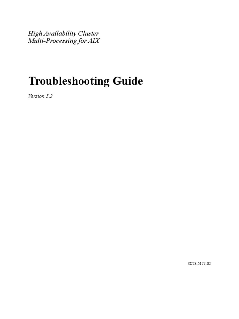 Troubleshooting Guide: High Availability Cluster Multi-Processing For ...