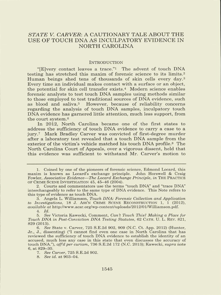 State V Carver Dna Toutch | PDF | Polymerase Chain Reaction | Daubert ...