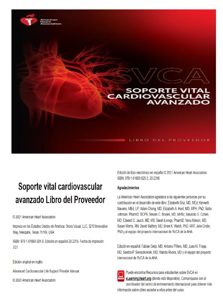 Manual soporte vital cardiovascular avanzado | PDF