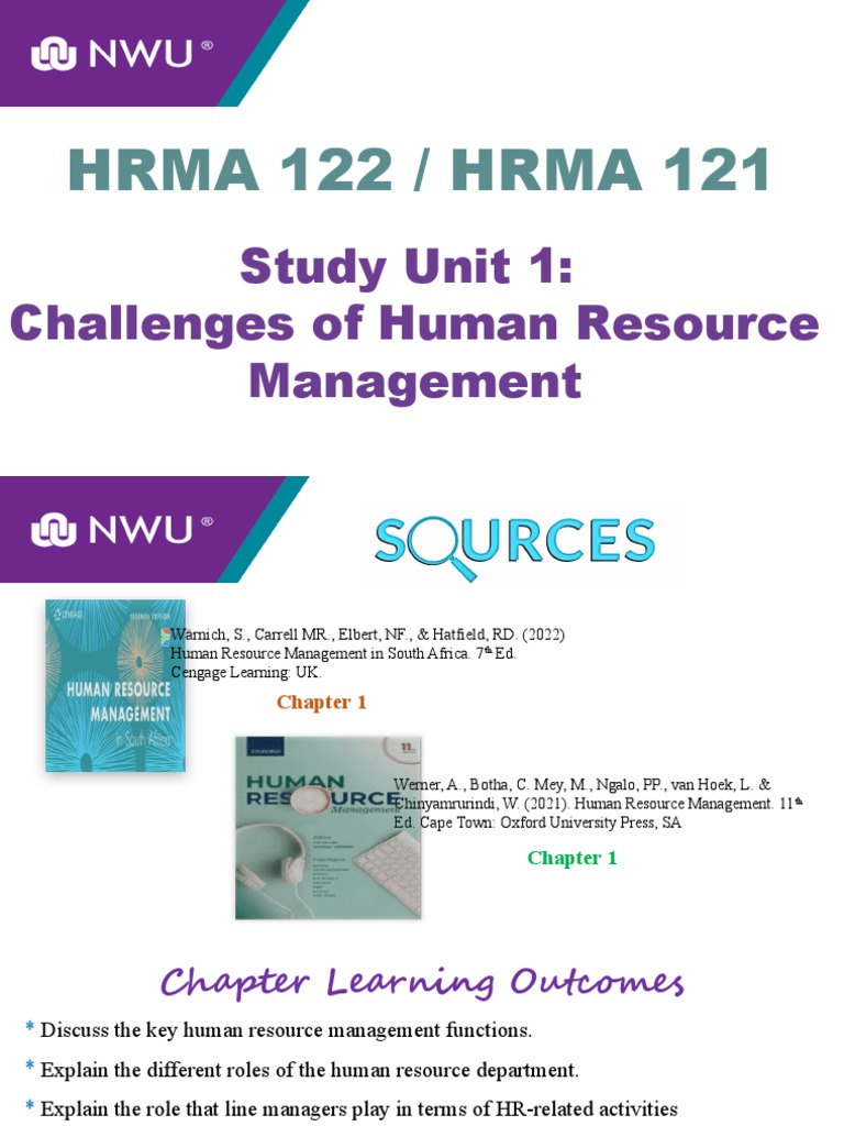 HRMA 121-122 - Study Unit 1 - Introduction To HRM | PDF | Human ...