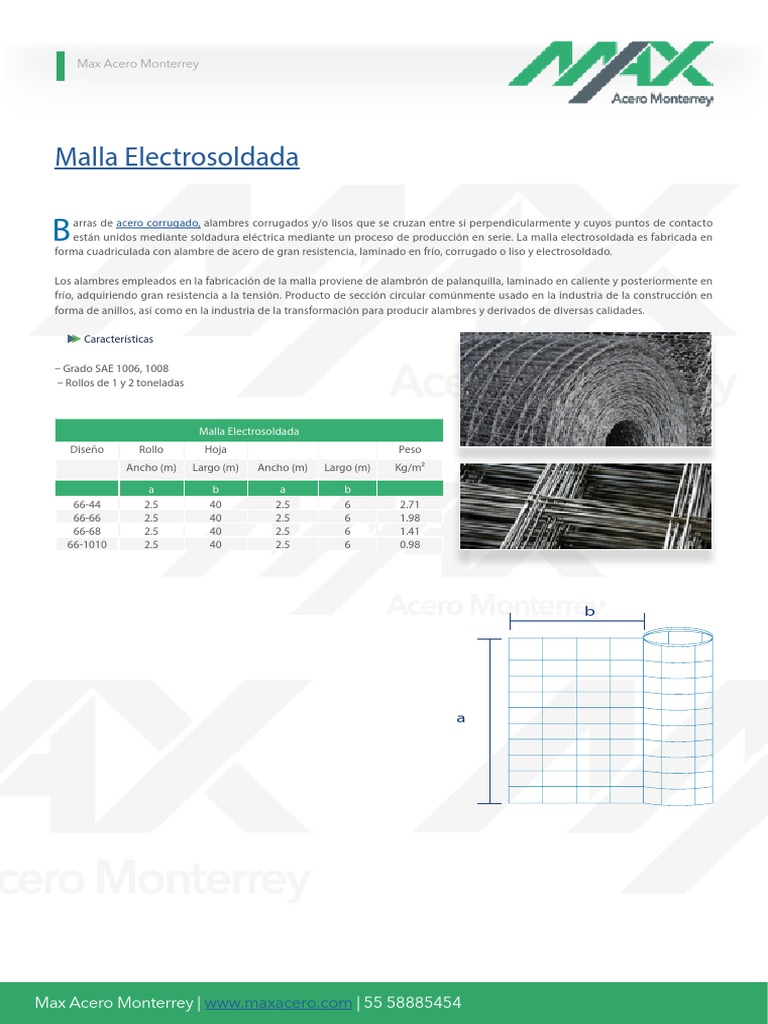 Malla Electrosoldada para Construcción | PDF