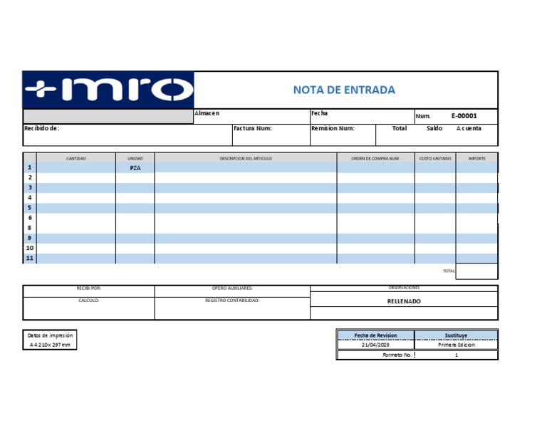 Nota de Entrada | PDF Nota de Entrada | PDF