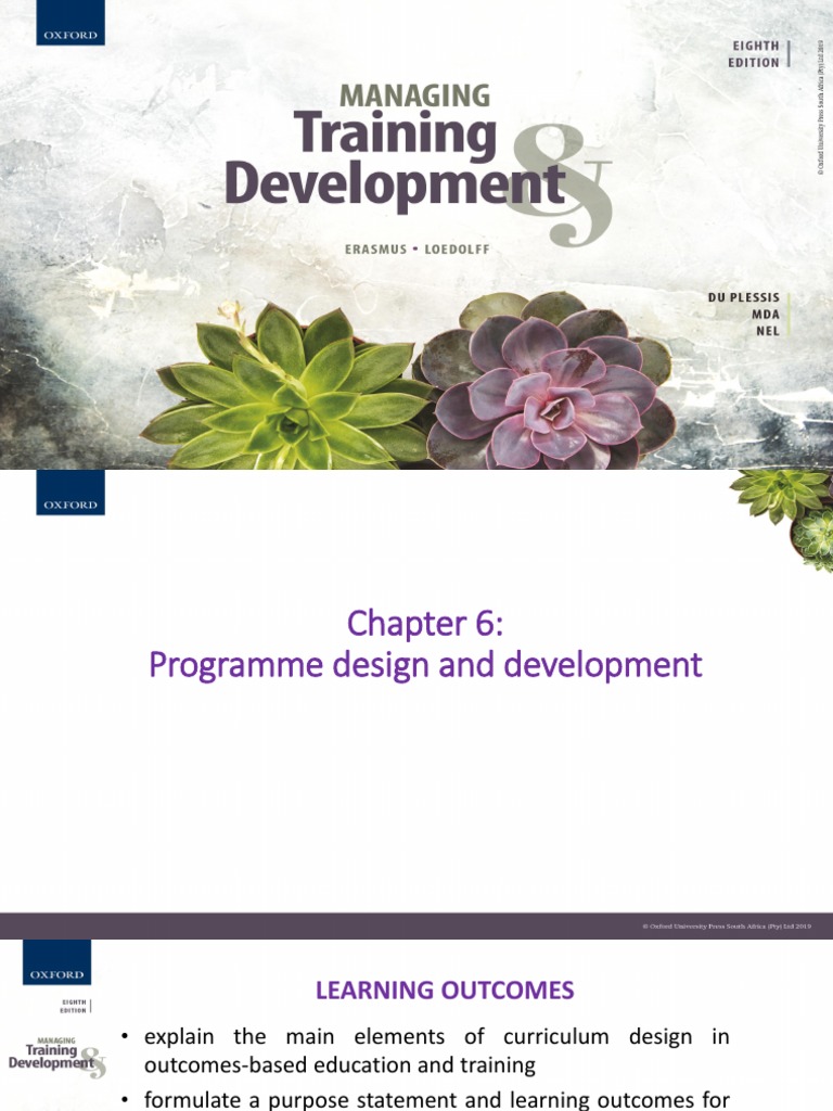 Programme Design and Development - Chapter 6 HRMA211-1 | PDF | Learning ...