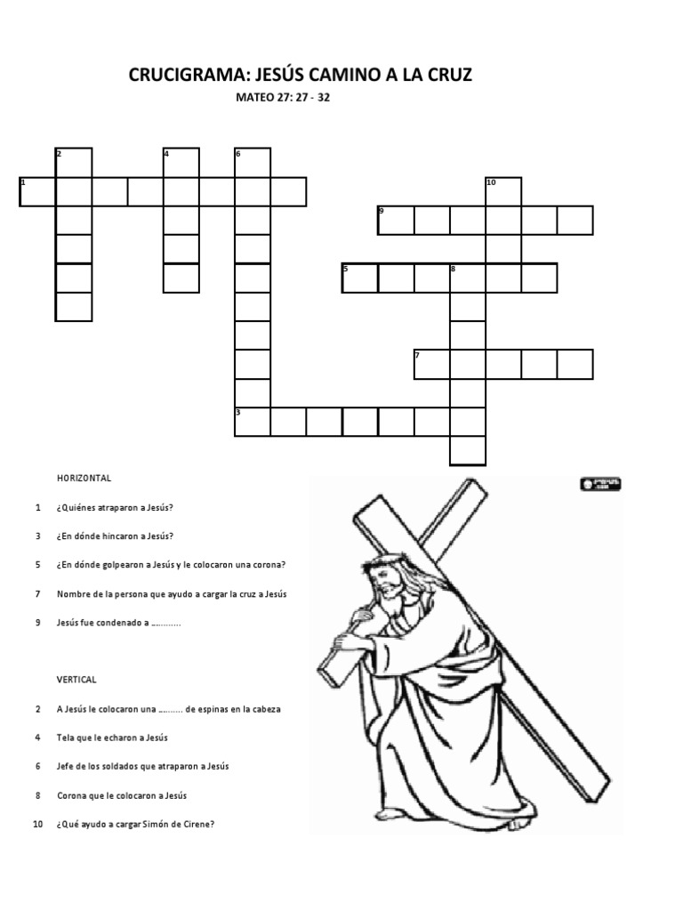 Crucigrama: Jesús y el Camino a la Cruz | PDF