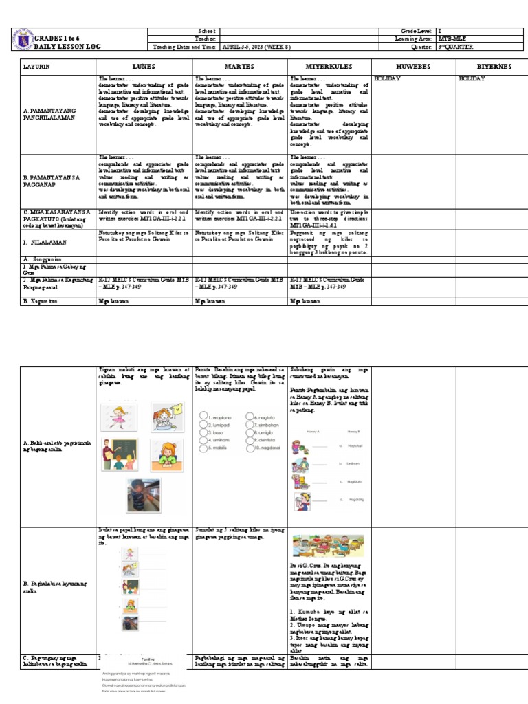 Daily Lesson Log: Tracking Student Understanding and Skills for Grades ...