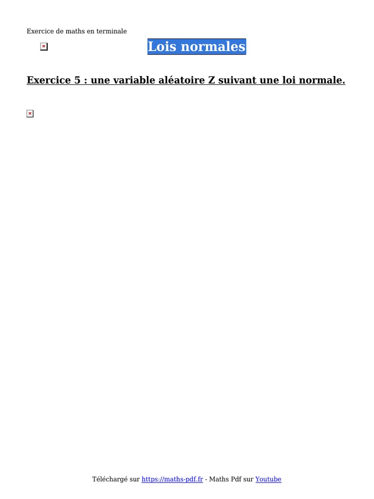 Exercice sur les lois normales en terminale | PDF