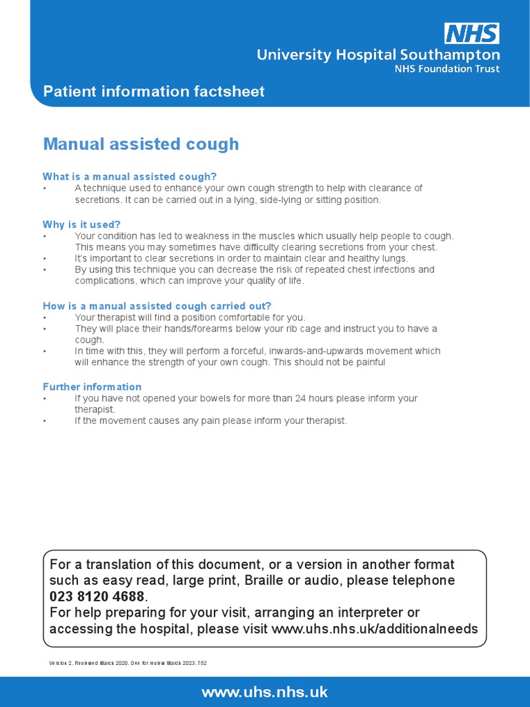 Manual Assisted Cough Patient Information | PDF